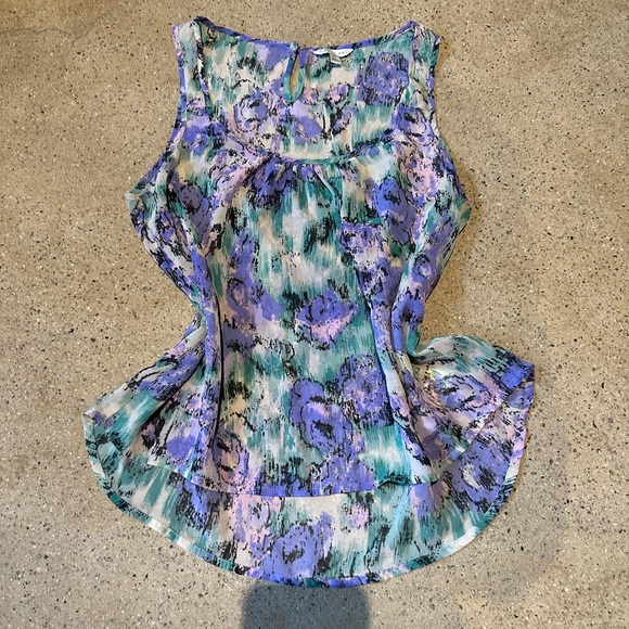 Tops | Vintage Mesh Floral Tank Blouse | Poshmark